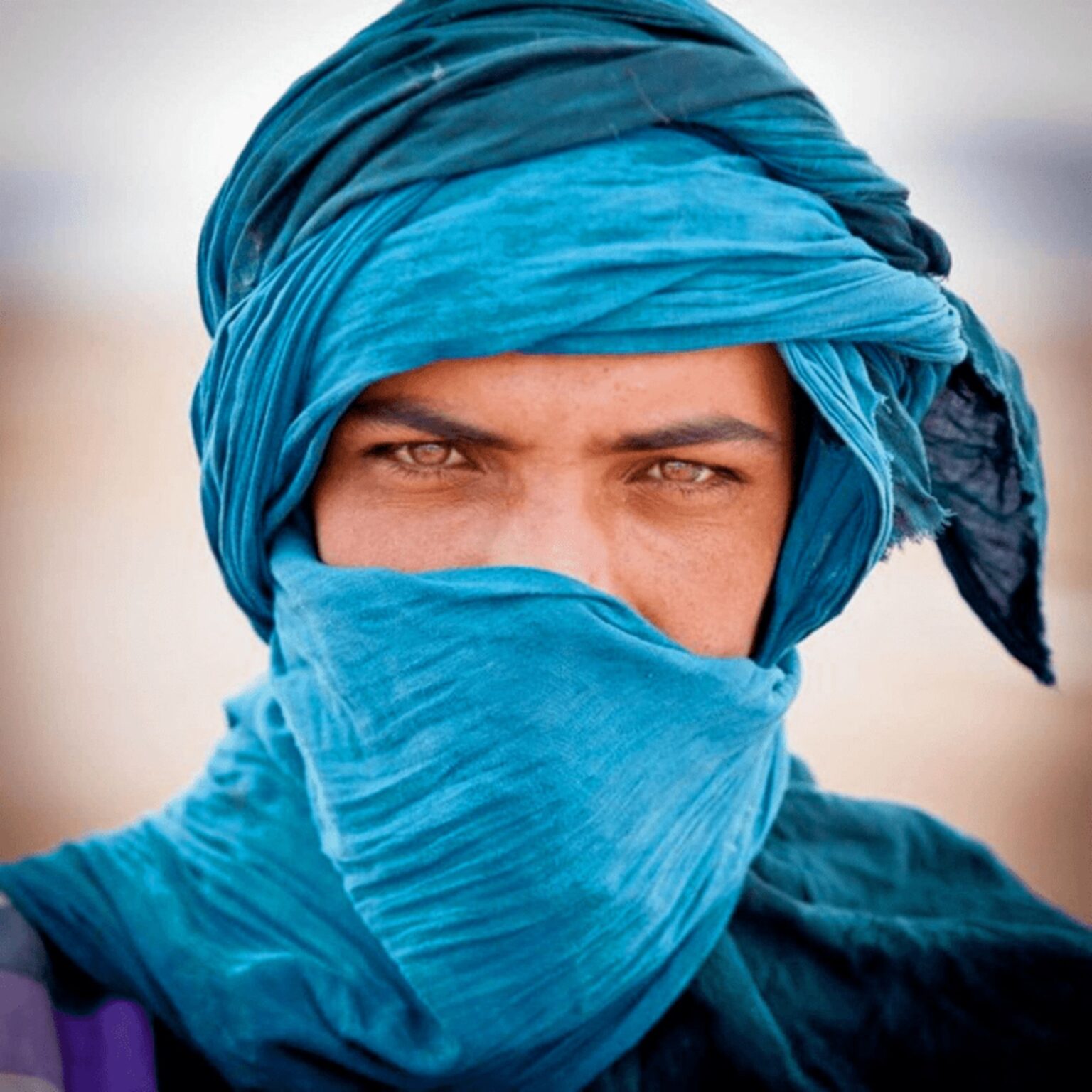 Blue Moroccan Desert Head Scarf - SAHARA45